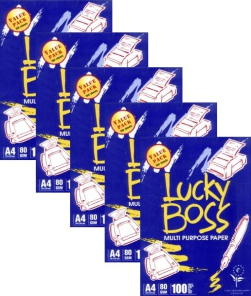 Φωτοαντιγραφικο Χαρτι Lucky Boss A4 80gr 500 Φυλλα 5pcs 2500 Φυλλα ...
