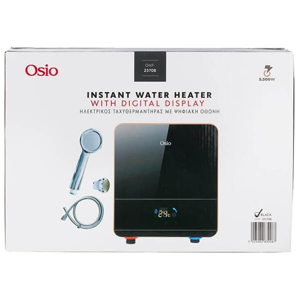 Ηλεκτρικος Ταχυθερμαντηρας Μπανιου 5500w Osio Ohf-2570b Με Οθονη Και ...