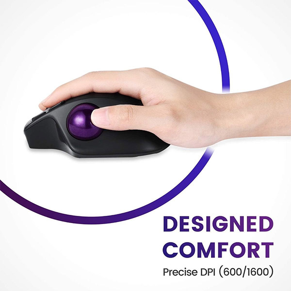 Perixx Perimice-720 Wireless Dual Mode Ergonomic Trackball Mouse ...