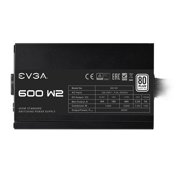 PSU Evga 600 W2, 600w 80 Plus White - Τροφοδοτικο (PER.587172) : e-shop.cy