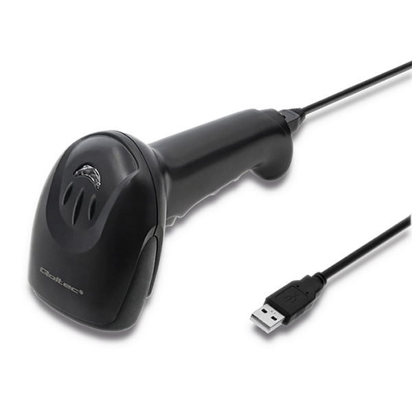 Qoltec Laser Barcode Reader 1D USB Black - Barcode (PER.619289) : e-shop.cy