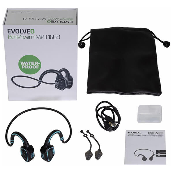 Evolveo Boneswim MP3 16gb Wireless Headphones ON THE Cheekbones Blue ...