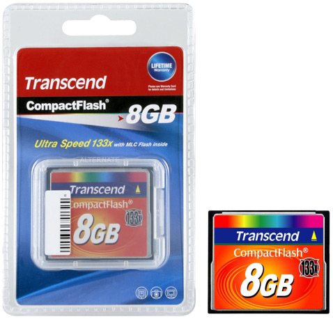 Transcend Ts8gcf133 8GB Compact Flash 133x - Ειδικες μνημες (PER.553701 ...