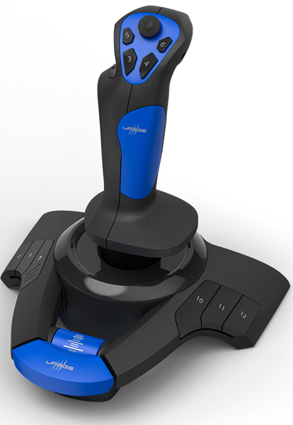 Hama 186043 Urage Airborne 300 Gaming Joystick, For PC, Black/blue ...