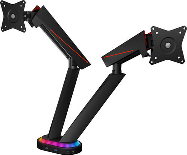 ICY BOX Ib-msg304bl-t Gaming Monitor Stand With USB 3.0 Media HUB AND ...