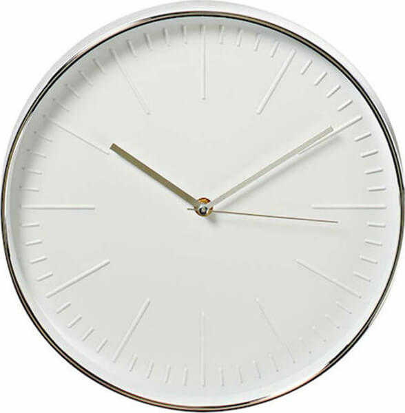 Nedis Clwa013pc30sr Circular Wall Clock 30 CM Diameter White & Silver ...