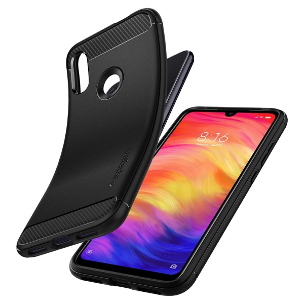 Spigen Rugged Back Cover Case Armor For Xiaomi Redmi Note 7 Black ...