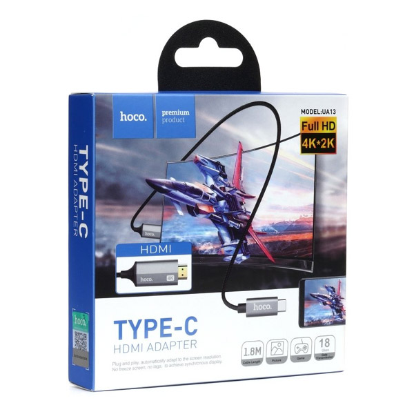 Hoco Adapter Hdmi Type C 1,8m Ua13 Grey - Ανταπτορες (TEL.066107) : e ...