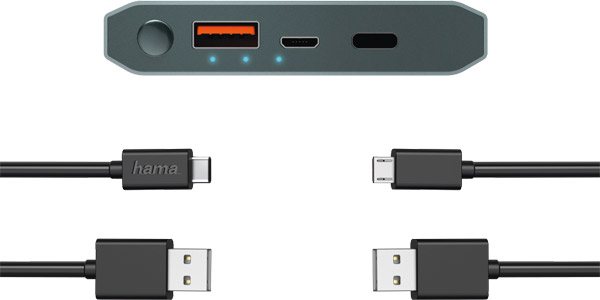 Hama 183352 Pa12 Power Pack 12000mah Anthracite - Powerbanks (TEL ...