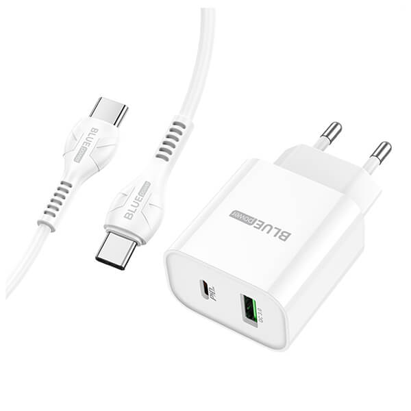 Blue Power Wall Travel Charger DUO Bcc80a PD QC 3.0 20watt + Type-c ...
