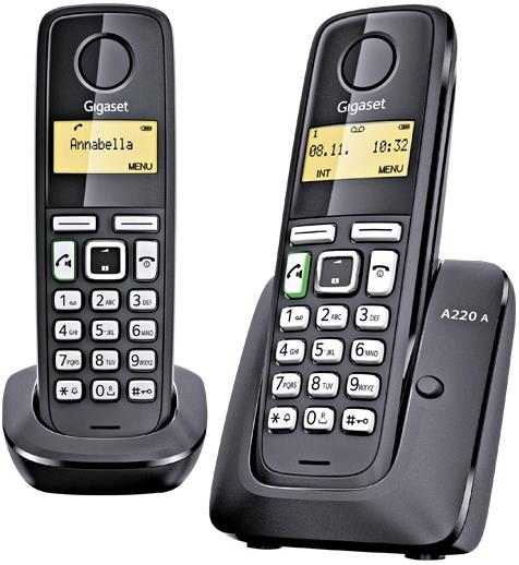 Siemens Gigaset A220a DUO Black Με Τηλεφωνητη - Ασυρματο τηλεφωνο (TEL ...