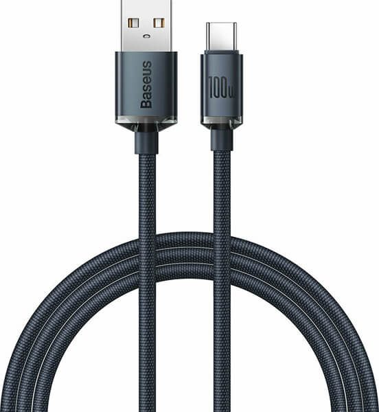 Baseus Crystal Shine Cable USB TO Type-c 100w 5A 1.2m Black - Καλωδιο ...