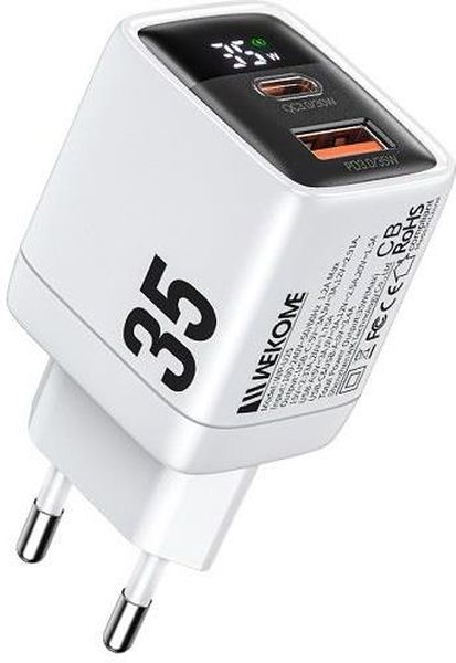 Charger GAN WK 35W Pd+qc3.0 White Wp-u25 - Φορτιστες (TEL.232467) : e-shop.cy