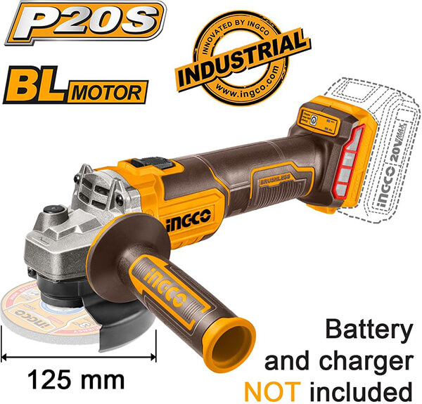 Γωνιακος Τροχος Μπαταριας 125mm 20v Li-ion Solo Ingco Cagli201258 ...