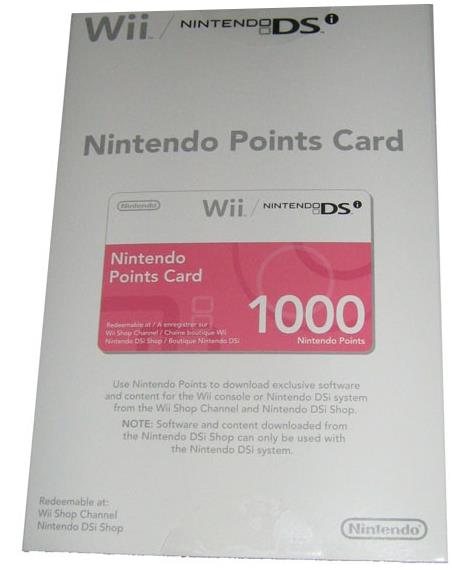 Nintendo Wii/dsi Pointscard 1000 - Accessories (WII.00250) : e-shop.cy